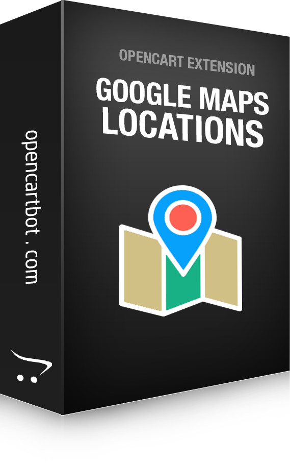 Модуль Google Maps Locations для OpenCart - Карта магазинів