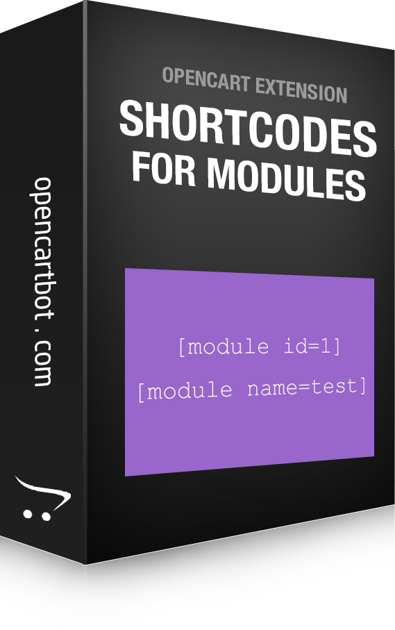 Shortcodes For OpenCart Modules Shortcodes For OpenCart Modules